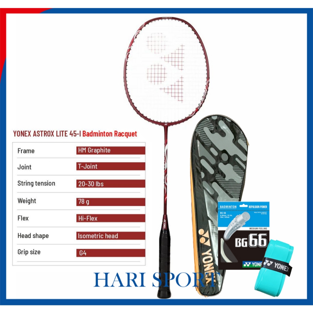 Jual YONEX Astrox Lite 45i i-Series 5UG5 RED KURENAI Original Raket Badminton Bulutangkis ...