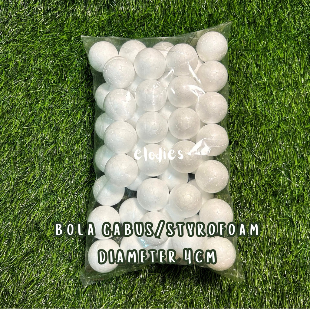 Jual styrofoam bola gabus | styroball diameter 4cm grosir isi (50 pcs ...