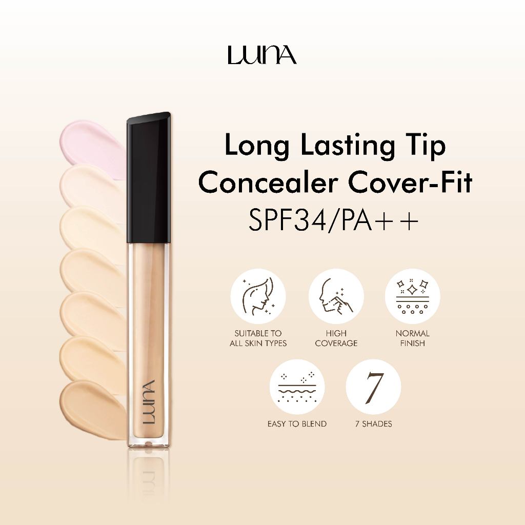 Jual LUNA Long Lasting Tip Concealer Cover-fit SPF34/PA++ 7.5g | Shopee ...