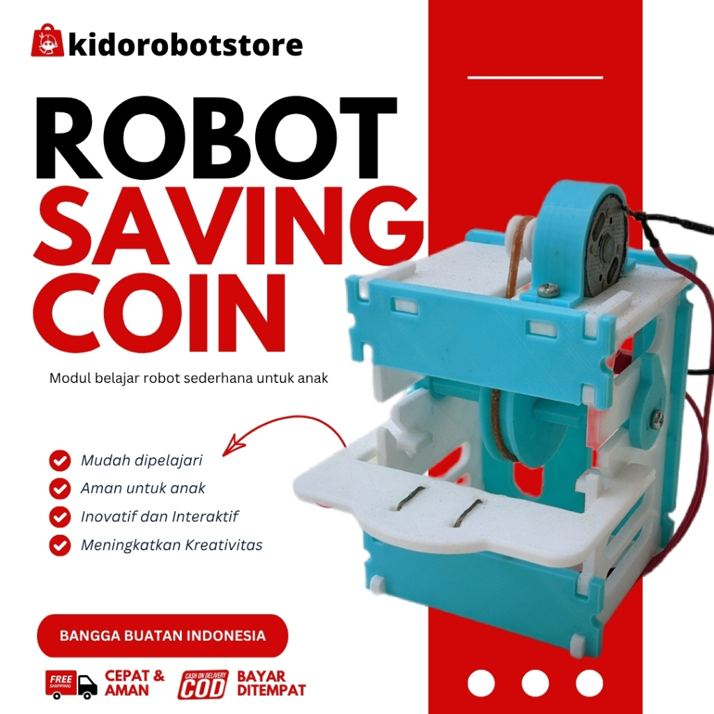 Jual ROBOT MENABUNG KOIN diy mainan anak rakit robot mainan / mainan ...