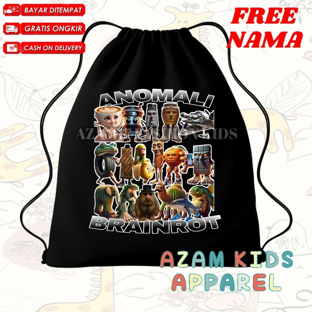 Jual Tas Serut String Bag Anak Brainrot Anomali Tung Tung Sahur ...