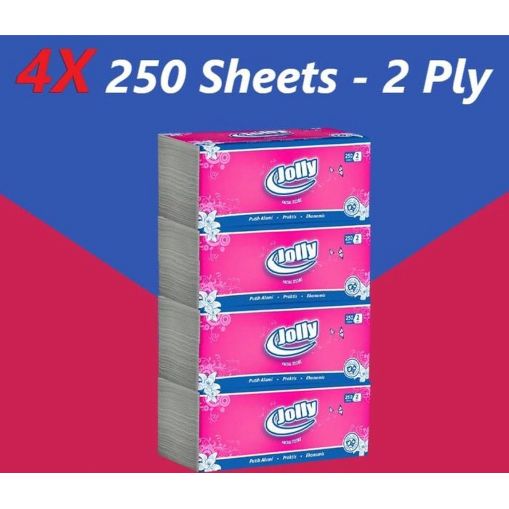 Jual TISSU (4PACK) JOLLY Tissue 250 set 2play | Shopee Indonesia