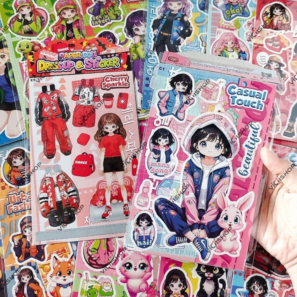 Jual Mainan Paper Doll Dress Up Dan Sticker/Mainan Ganti Baju Orang ...