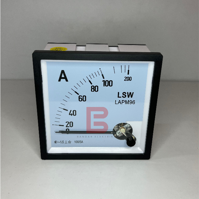 Jual LSW Ampere Meter Analog 100/5A 96 x 96 Panel Meter 100A Via CT ...