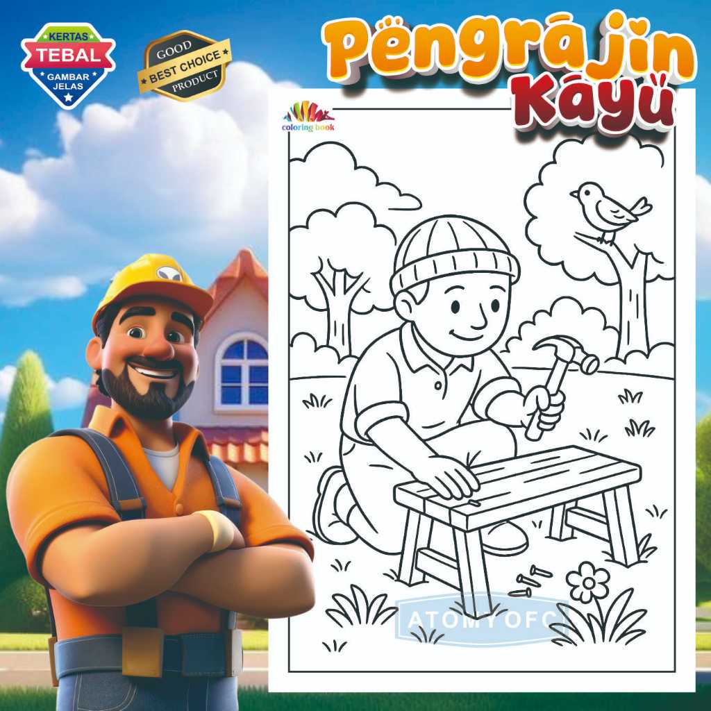 Jual KERTAS MEWARNAI / COLORING / KERTAS GAMBAR / PENGRAJIN KAYU ...