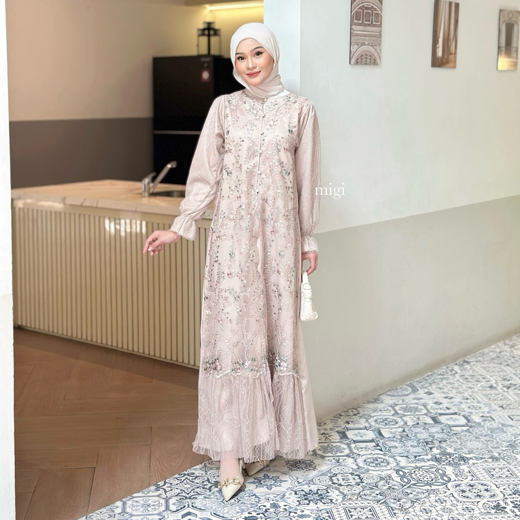 Jual migi - dress flowers / dress brukat / dress kondangan | Shopee ...