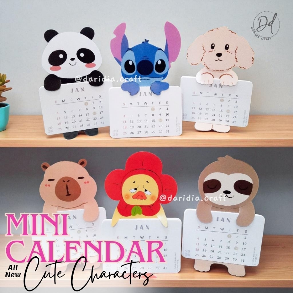 Jual 2026 Kalender Meja Mini Aesthetic - All New Cute Characters ...
