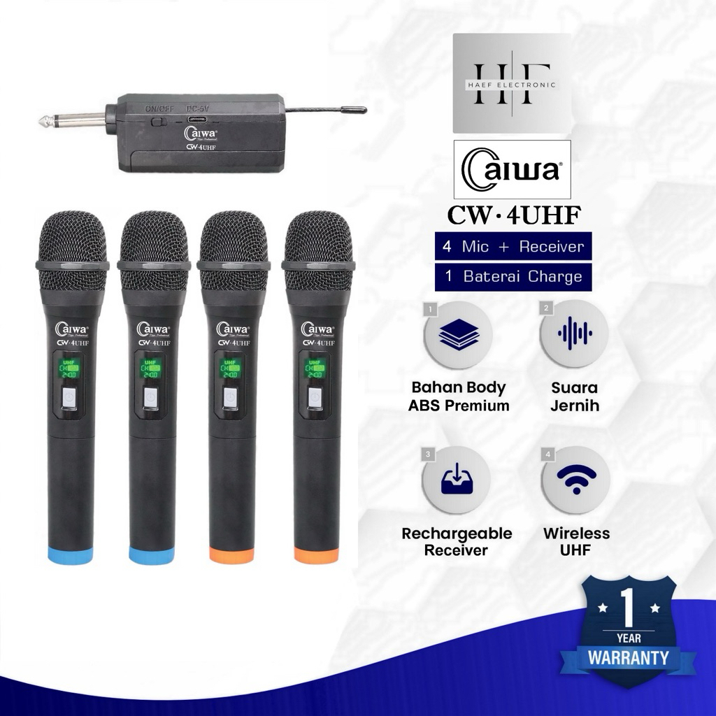 Jual Mic Wireless CAIWA CW-4 Microphone Wireless 4-Chanel Mic Anti ...