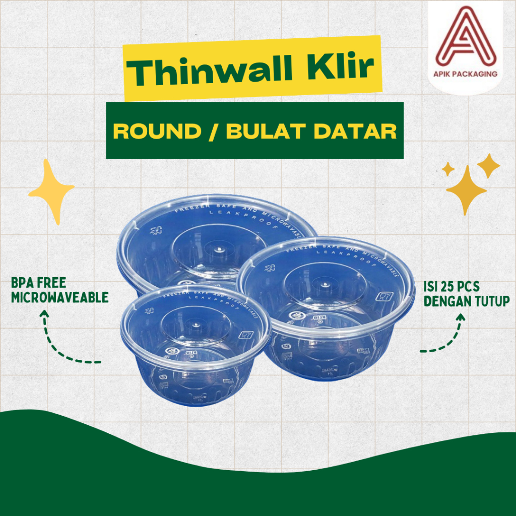 Jual THINWALL KLIR MODEL ROUND UKURAN 300/400/450/500ML ISI 25 PCS ...