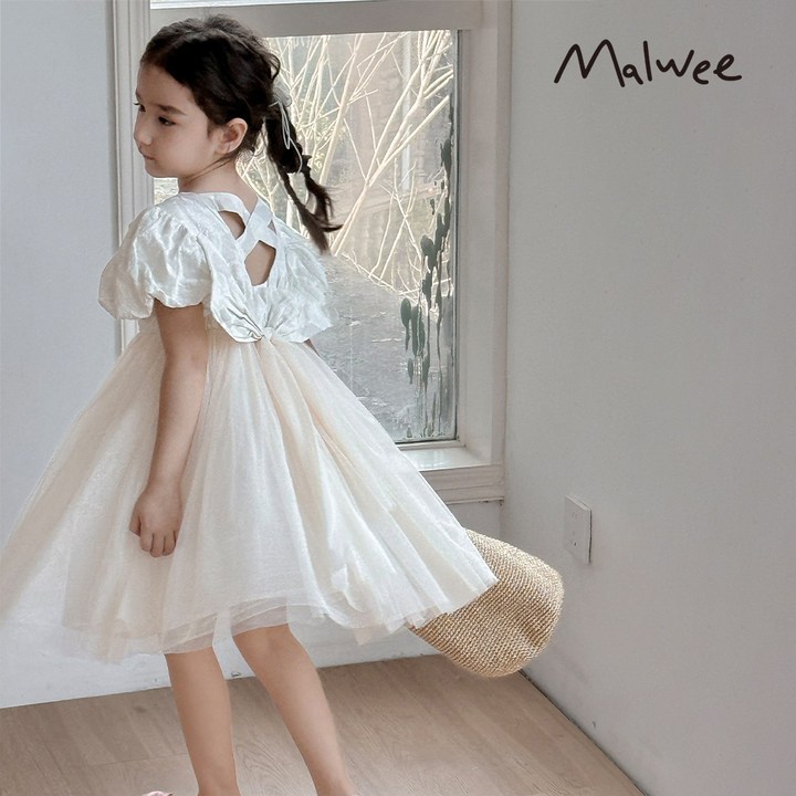 Jual Malwee 2-12 Gaun Putri Anak Gaun Anak Perempuan Berwarna Putih ...