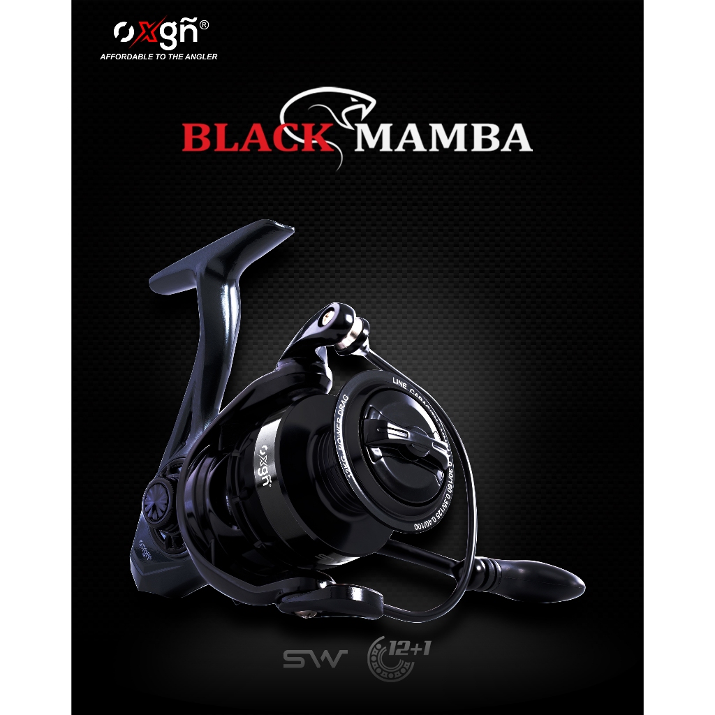 Jual REEL PANCING OXGN BLACK MAMBA 12+1BB I 1000-6000 POWER HANDLE ...