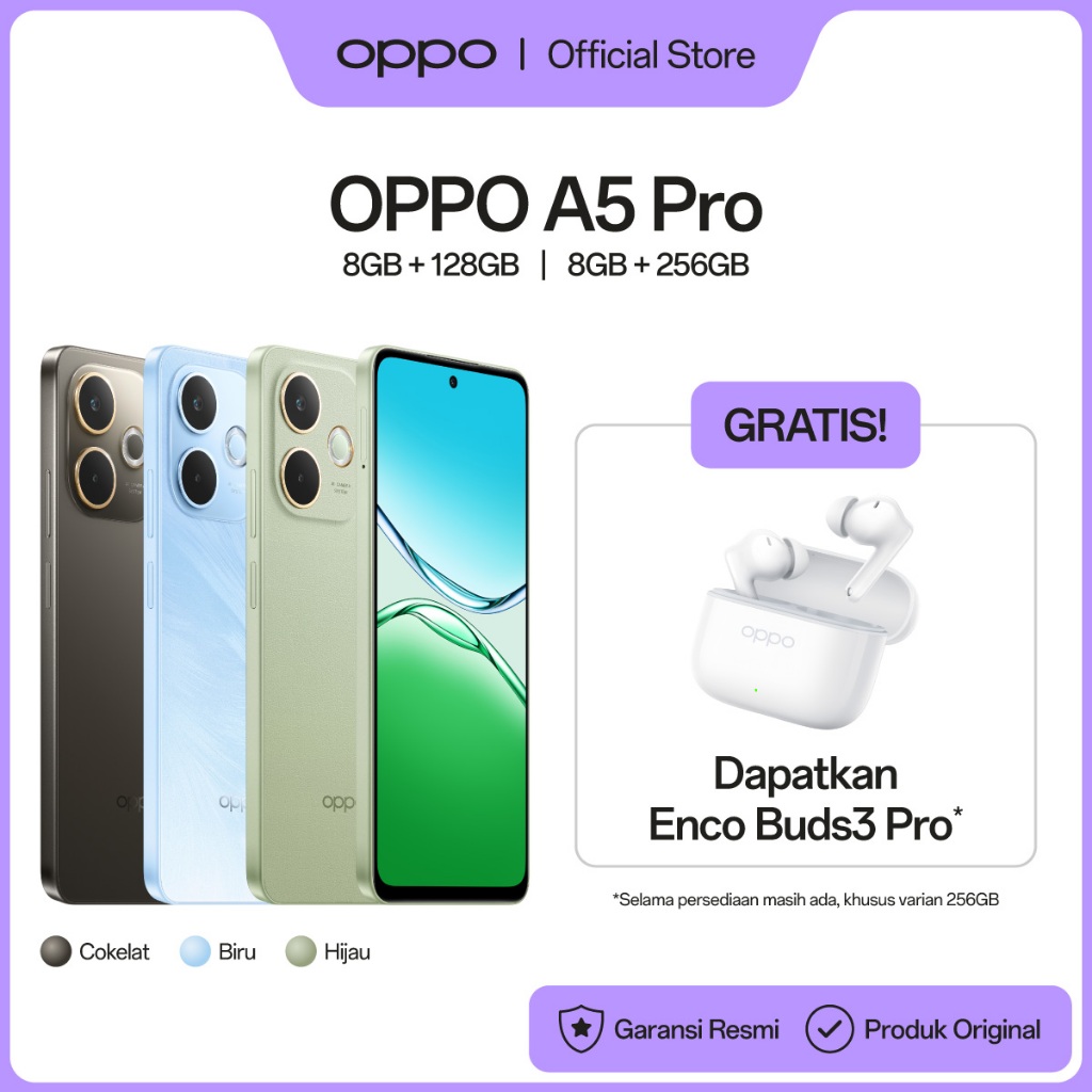 Jual OPPO A5 Pro [IP69 Water Resistant, Large Battery 5800mAh, Military-Grade Shock Resistance ...