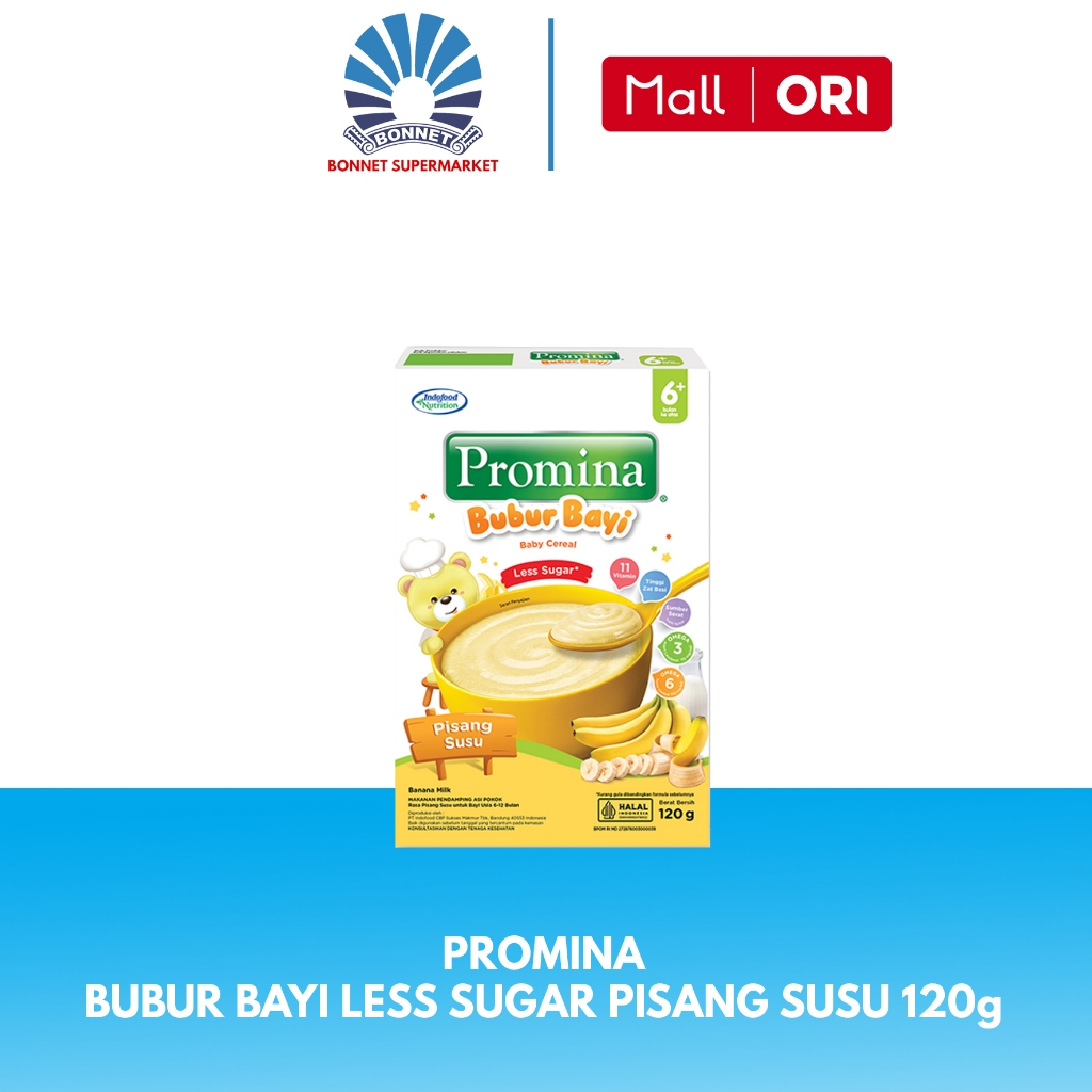 Jual Promina Bubur Bayi Less Sugar Pisang Susu 120g | Shopee Indonesia