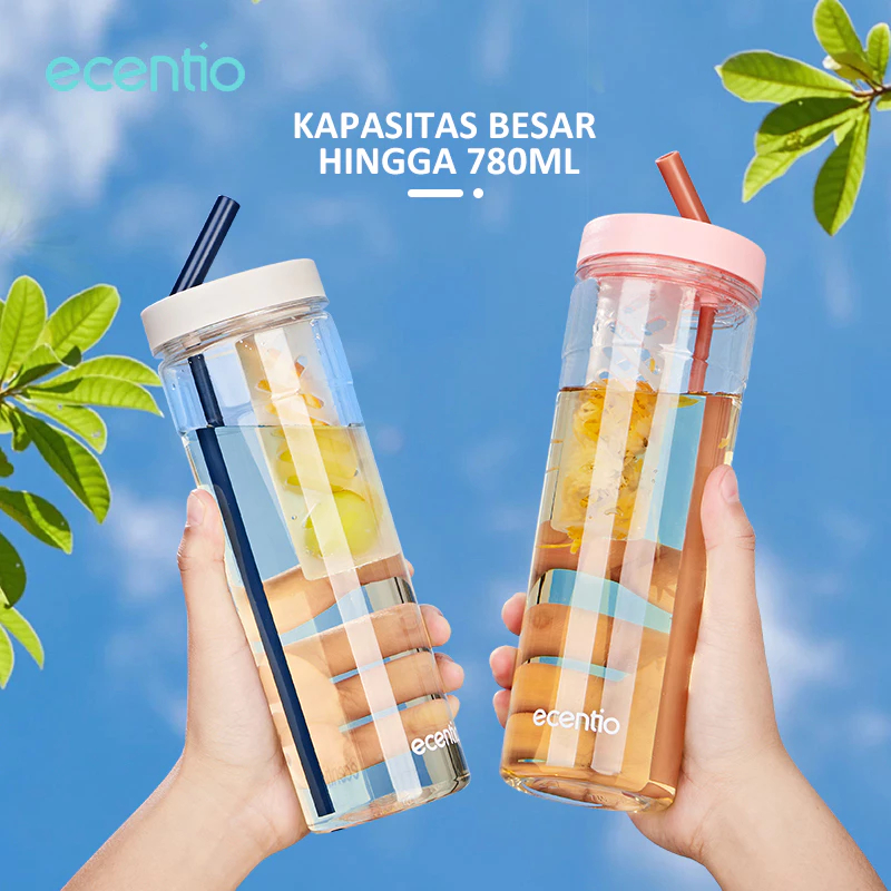 Jual ECENTIO Botol Minum 780ml Tumblr DIY Sticker Cup Water Botol Anti ...