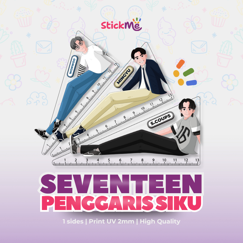 Jual Stickme Penggaris Siku Acrylic Seventeen Ilustrasi Anti Banting ...