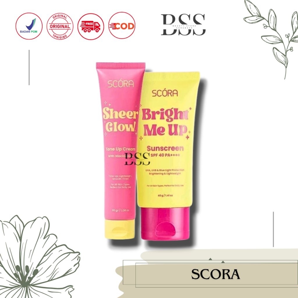 Jual READY SCORA SUNSCREEN BRIGHT ME UP Spf 40 PA+++ - SCORA TONE UP ...