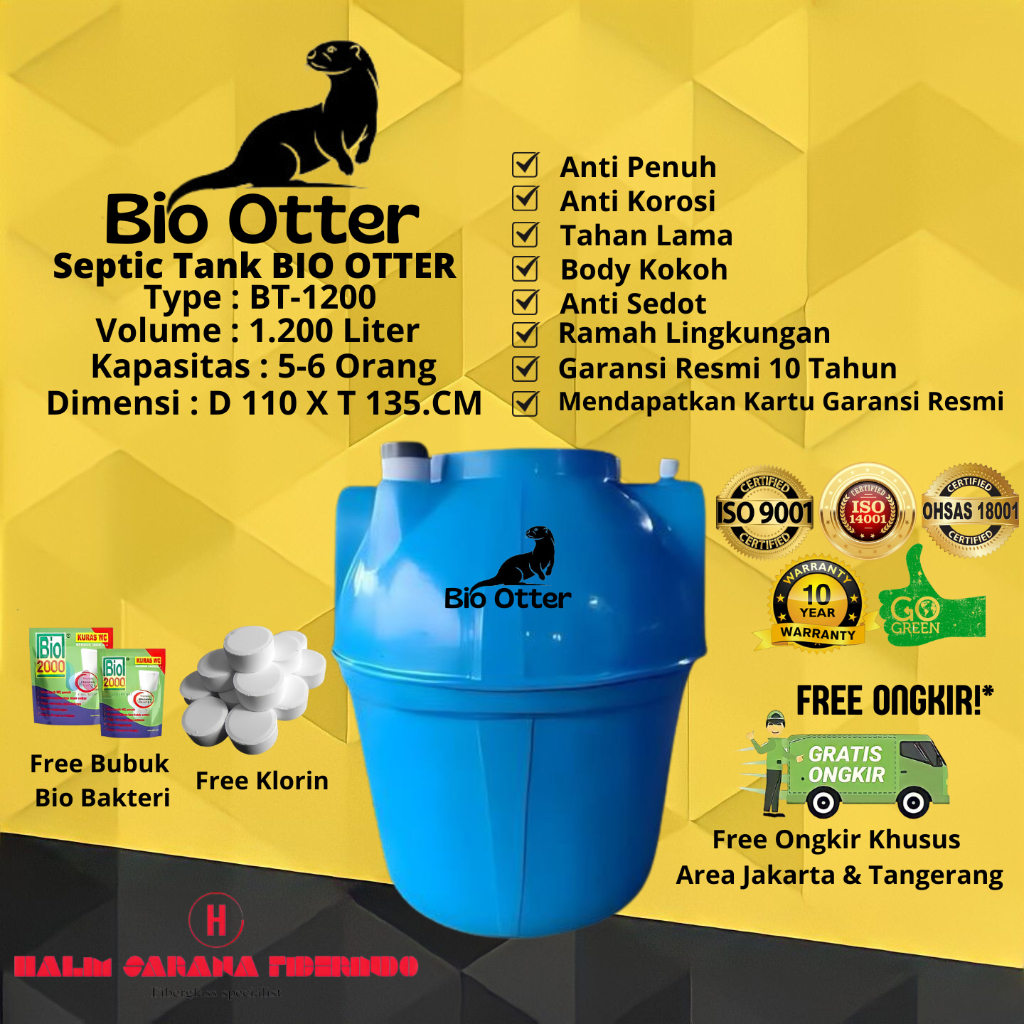 Jual Septic Tank Bio Biotech Biotank Biofilter Biofil 1200 Liter ...