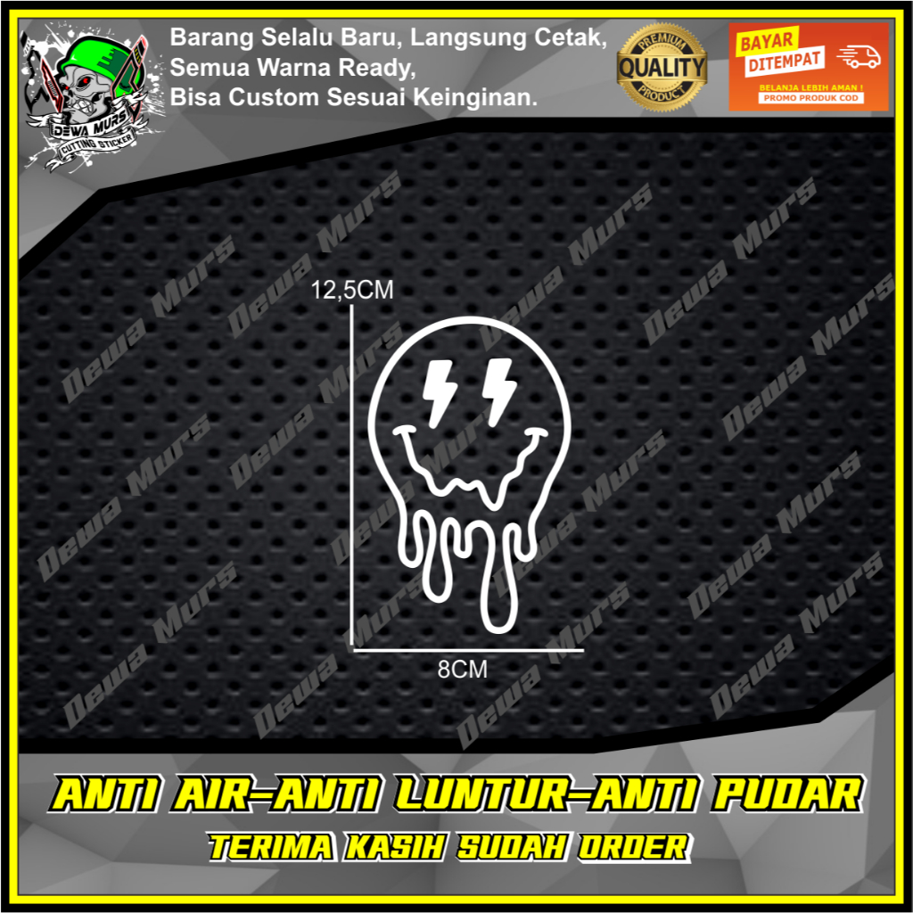 Jual Cutting Sticker EMOTE MELELEH MATA PETIR Sticker Cocok Buat Motor ...