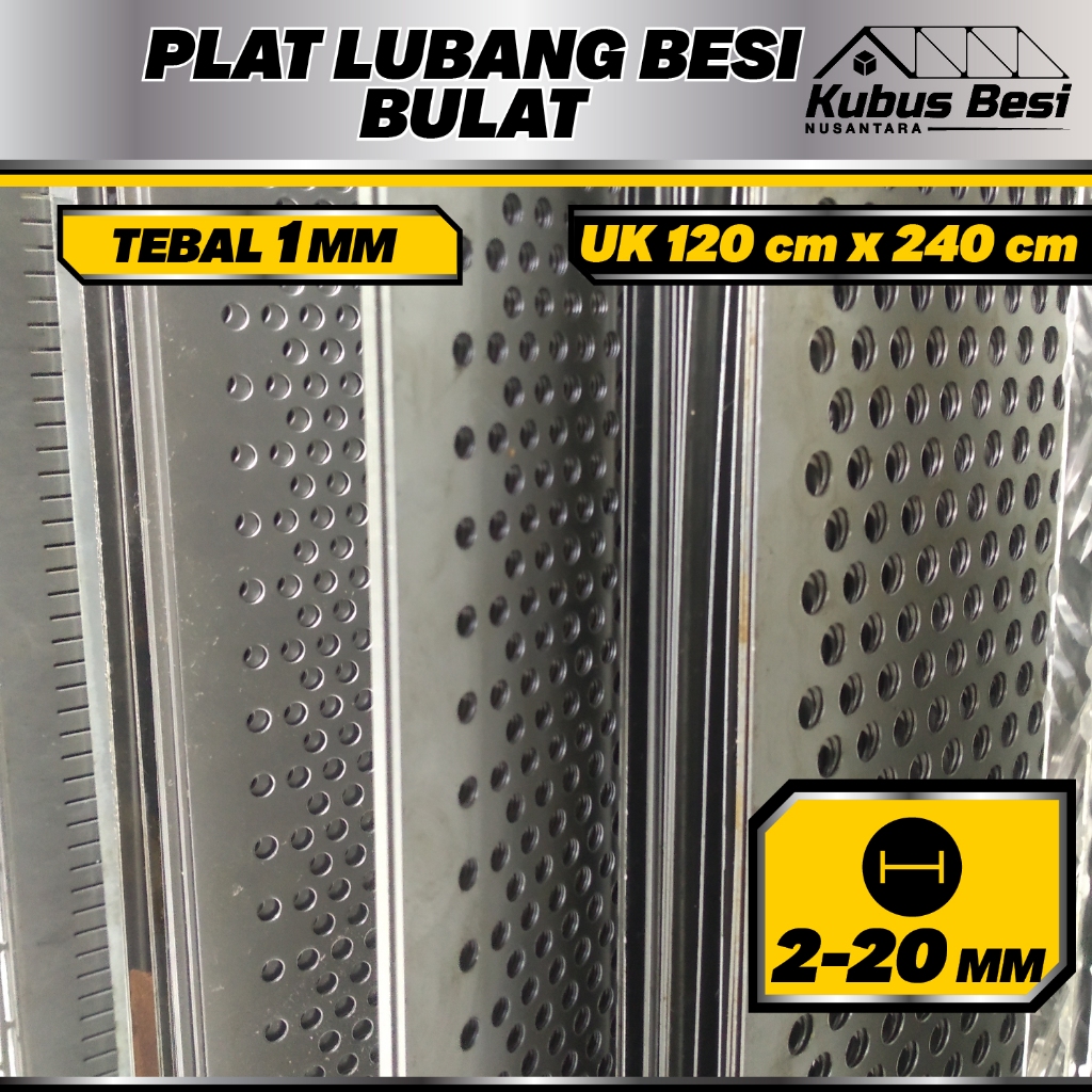 Jual 120x240 cm - Plat Lubang Bulat 2,3,4,5,6,7,8,10,12,14,16,18,20 mm ...