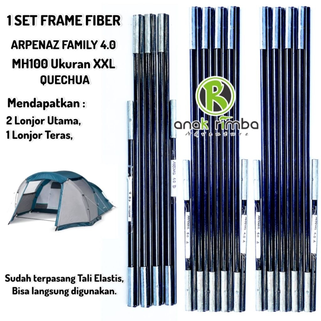 Jual 1 SET FRAME FIBER TENDA DOME ARPENAZ FAMILY 4.0 MH100 Ukuran XXL ...