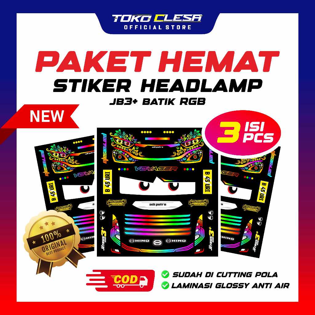 Jual PAKET ISI 3 PCS | Stiker Miniatur Lampu Bus Sticker Head Lamp ...