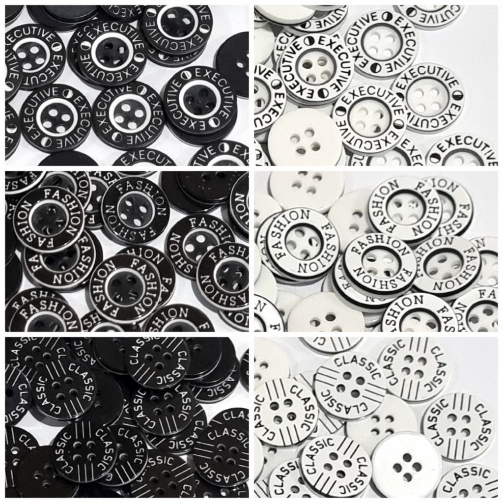 Jual Kancing Baju/Hem/Kemeja Classic Hitam 13mm/1,3cm/20L @10 gros ...