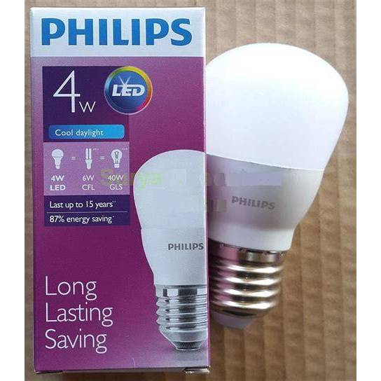 Jual PHILIPS LED BULB 4W 4 W WATT KECIL MINI PUTIH | Shopee Indonesia