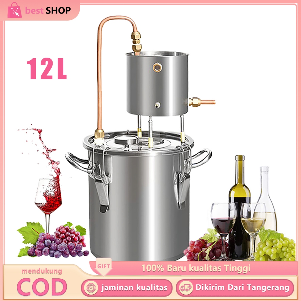 Jual 12L Distiller Machine Alkohol Distiller Baja Alat Destilasi Anggur ...