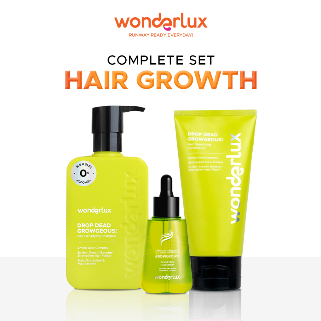 Jual [Complete Set Hair Growth] Wonderlux Drop Dead Growgeous! Shampoo ...