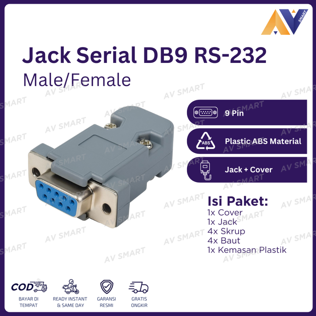 Jual Jack Cable Solder Serial RS-232 DB9 Connector Male / Female 9 Pin ...