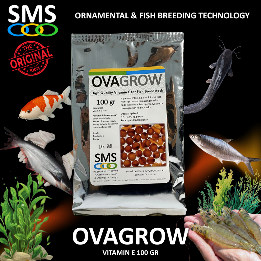 Jual Vitamin E Ovagrow 100 gr Suplemen ikan dan udang/PENYUBUR TELUR ...