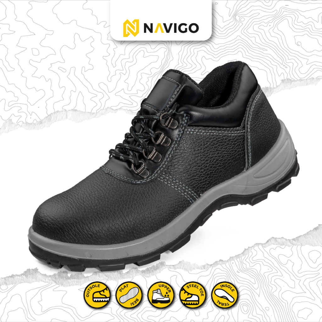 Jual Sepatu Safety Kulit Sapi Asli Lorie Navigo Footwear - Sepatu Safety Shoes Pria Wanita Ujung ...