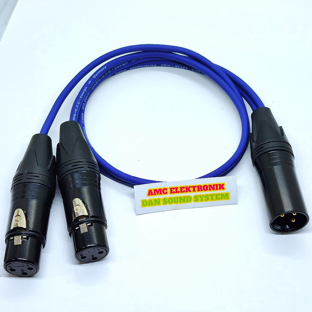 Jual Kabel Y Cord Kabel input Y Cord CANON MALE TO DUAL CANON FEMALE ...