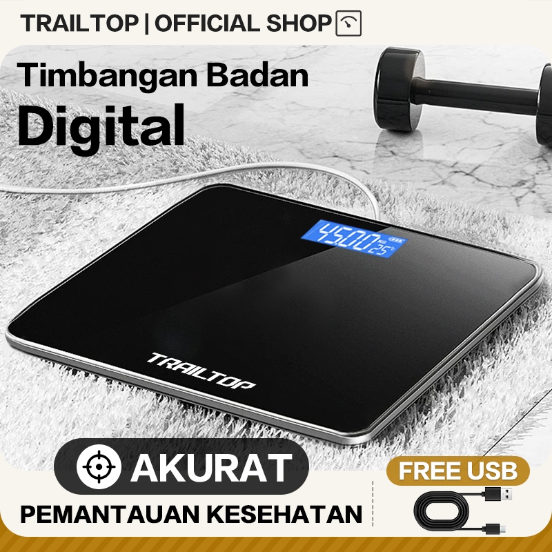 Jual [READY] TrailTop Timbangan Badan Digital Layar LCD 180kg Berat Max ...
