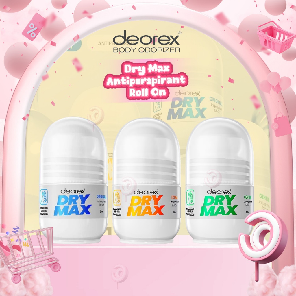 Jual DEOREX - DRY MAX ANTIPERSPIRANT ROLL ON ( 30 ml ) - Deodoran Roll On Bau Badan Keringat ...