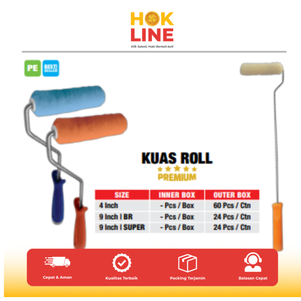 Jual HOKLINE KUAS ROLL KECIL DAN BESAR BULU DOMBA | Shopee Indonesia