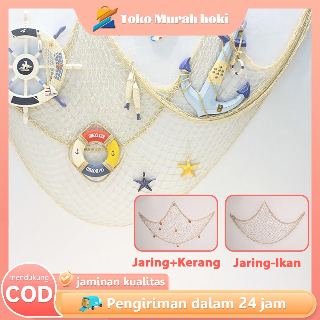 Jual Hiasan Dinding Jaring Kerang 1m*2m Jaring Dekorasi Dinding Hiasan ...