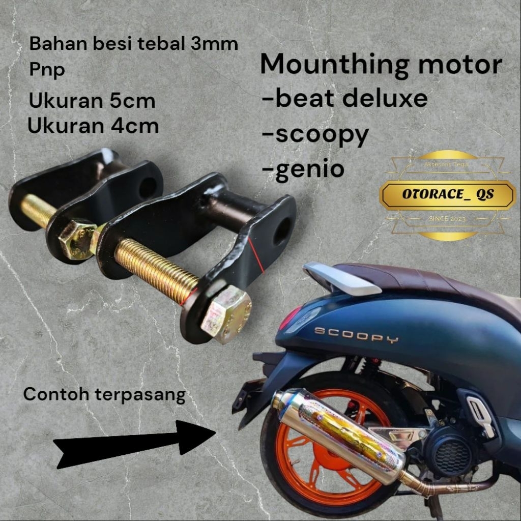 Jual Mounting matic ukuran 4cm dan 5cm motor beat deluxe Scoopy genio ...