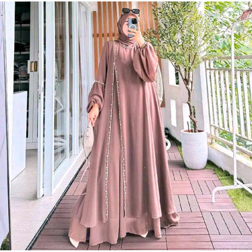 Jual Gamis Ceruty Eliza Payet - Gamis Muslim Wanita | Shopee Indonesia