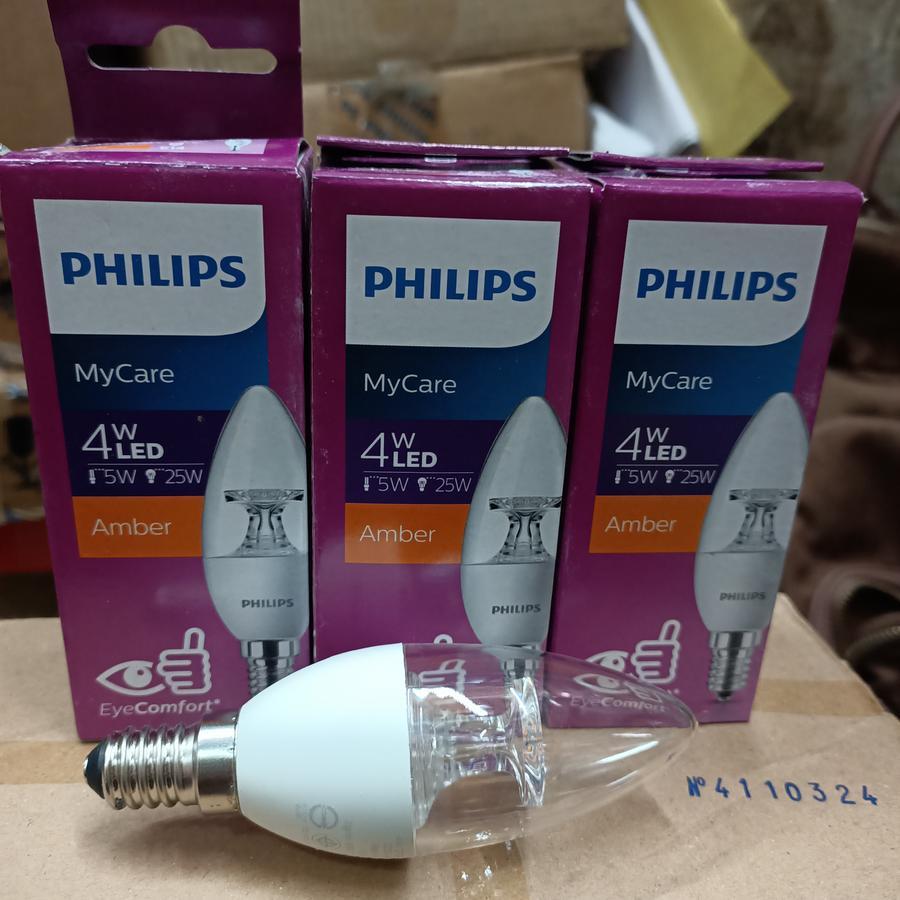 Jual LAMPU LED PHILIPS CANDLE E14 4W 5,5W 4WATT 5.5WATT AMBER CLEAR B35 ...