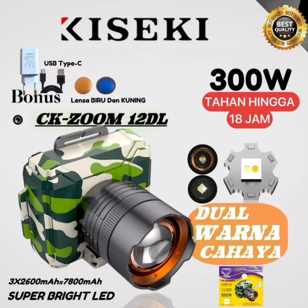 Jual Kiseki Lensa Biru Dan Kuning CK-ZOOM 12DL 300W Tahan Hingga Dual ...
