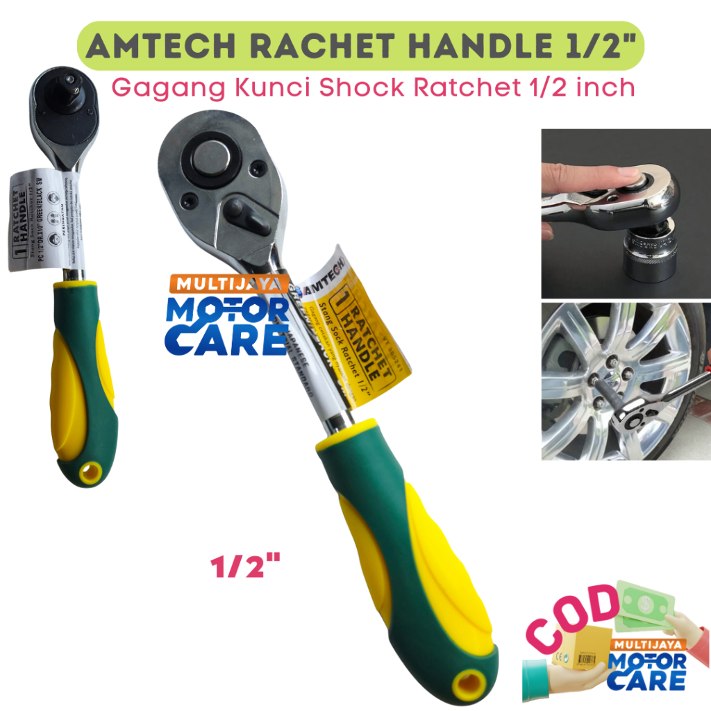 Jual AMTECH Gagang Kunci Shock Sok Ratchet - Rachet Otomatis 1/2 Inch ...