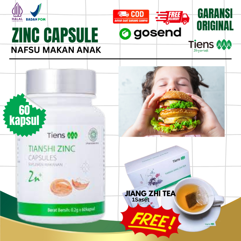 Jual Tiens Zinc Capsule Vitamin Penambah Nafsu Makan & Berat Badan ...