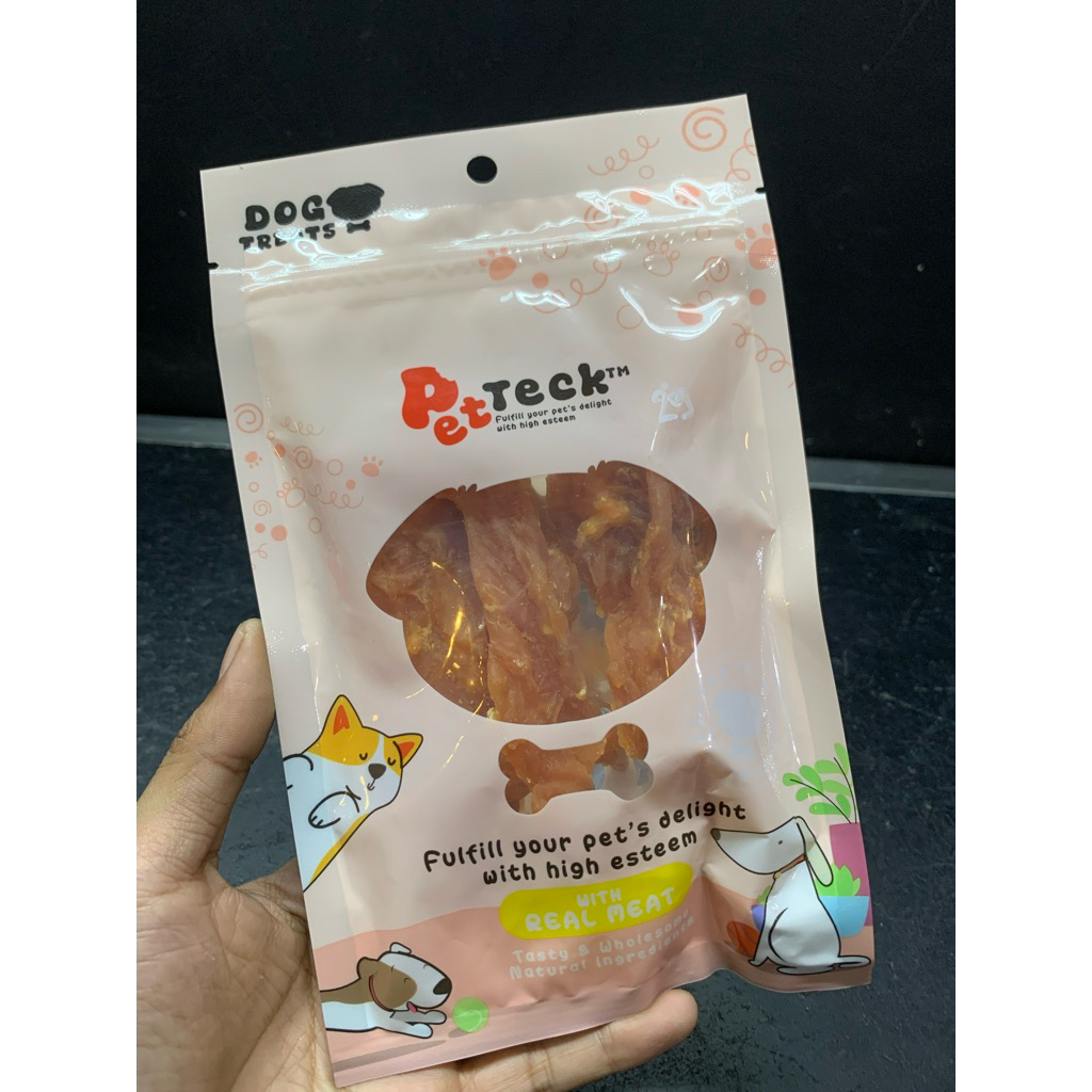 Jual PET TECK SNACK DOGY DRIED CHICKEN BREAST MEAT 80g | Shopee Indonesia