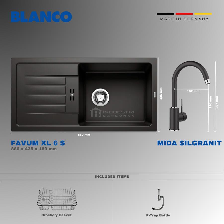 Jual Kitchen Sink Blanco Favum XL 6S Silgranit + Mixer Tap Mida ...