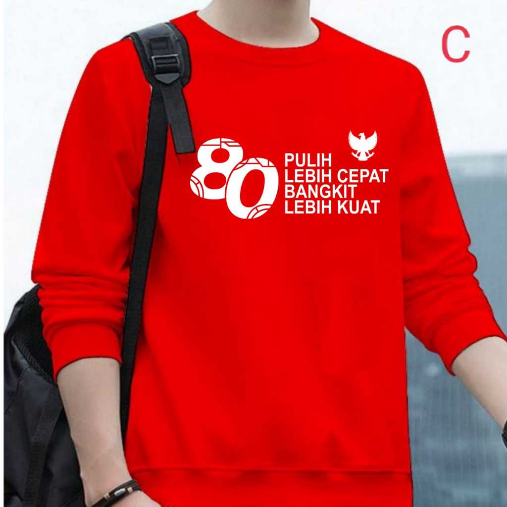 Jual Kaos Lengan Panjang Pria 17 Agustus Hut RI / Kaos Kemerdekaan Indonesia | Shopee Indonesia