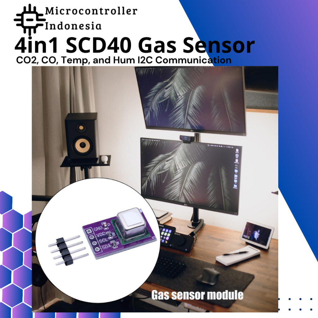 Jual SCD40 Gas Sensor Module detects CO2, Carbon Dioxide, Temperature ...