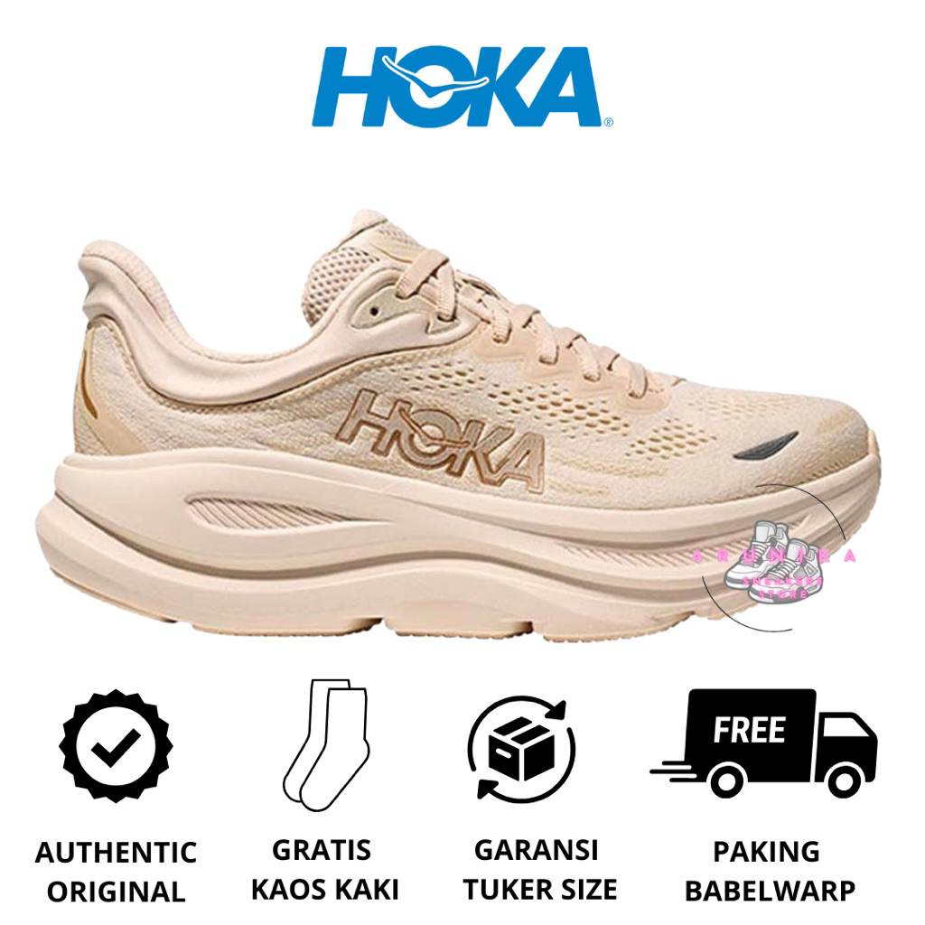 Jual Sepatu Running Wanita Hoka Original Bondi 9 Vanilla Brich | Shopee ...