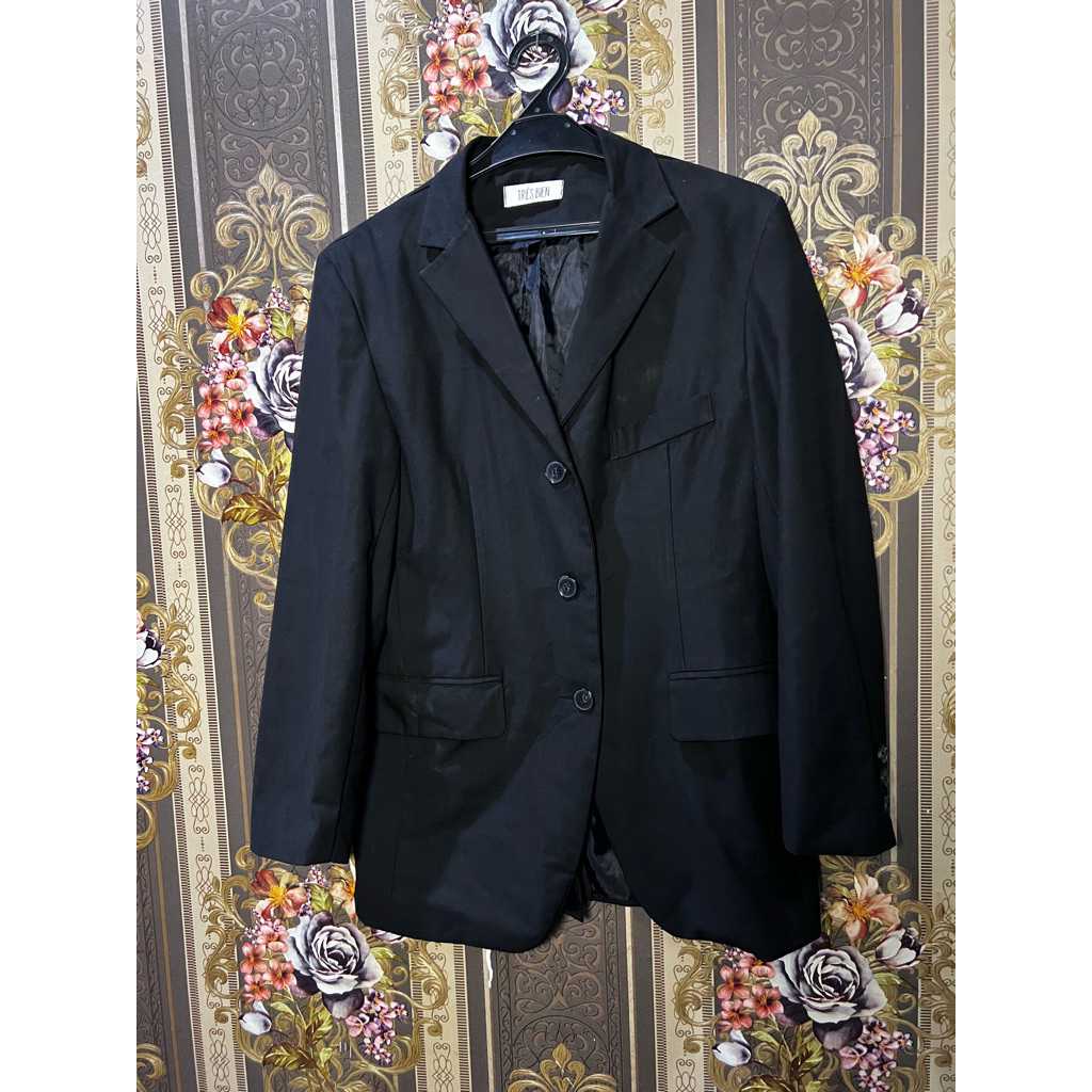 Jual blazer jas hitam Black | Shopee Indonesia