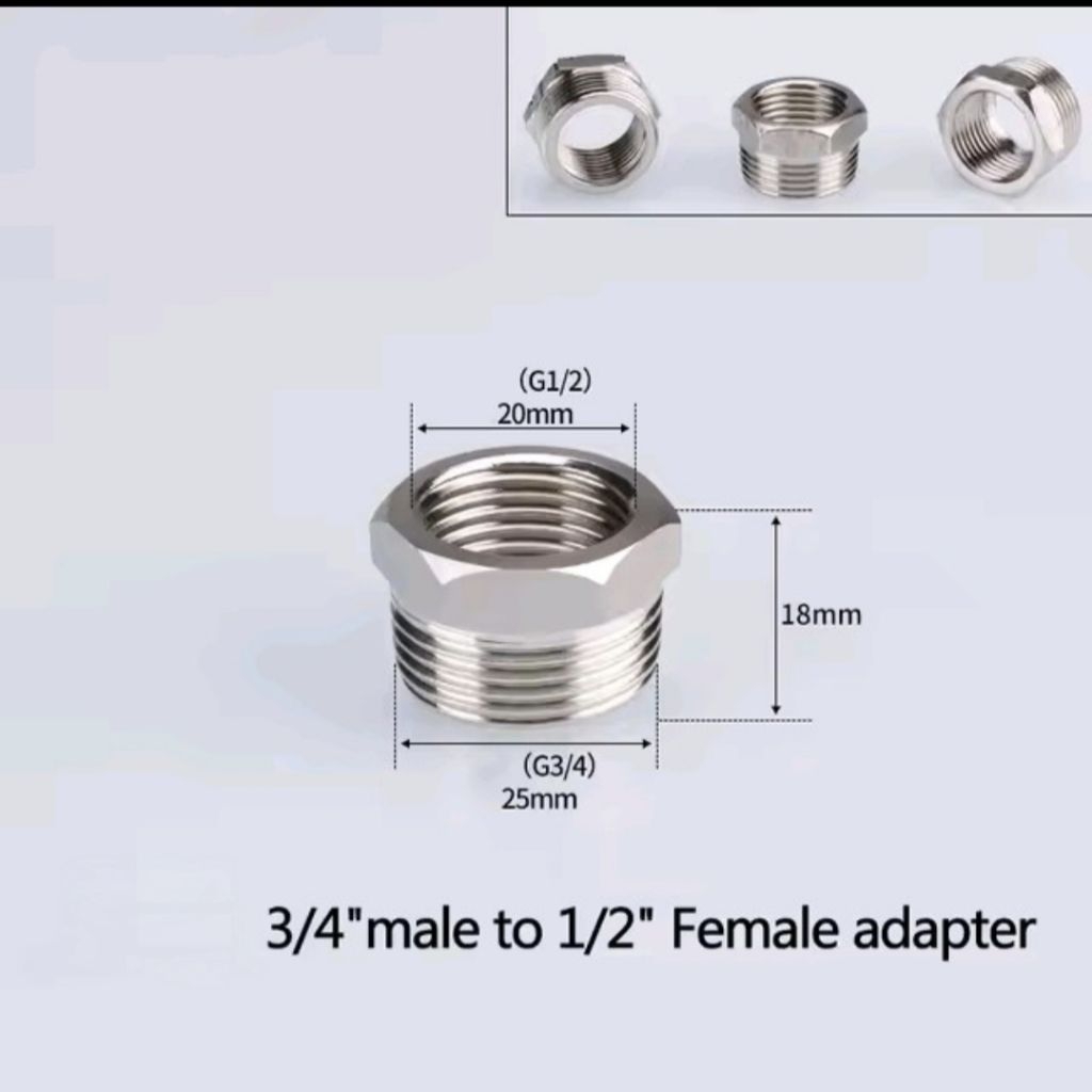 Jual Promo Sok kran 3/4 ke 1/2 inci Sambungan pipa Stainless Steel ...